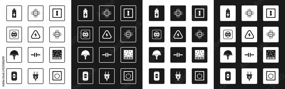 Set Electric Light Switch High Voltage Electrical Outlet Battery Processor With