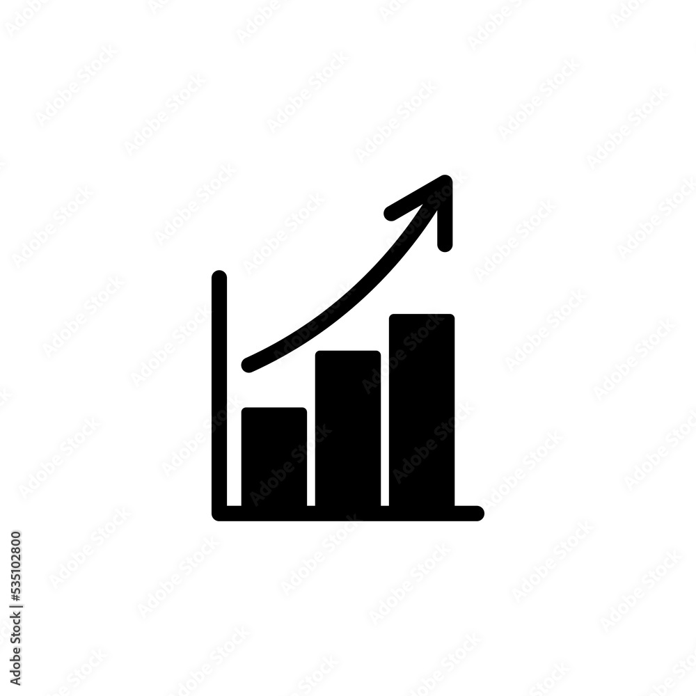 Growing graph Icon vector for web and mobile app. Chart sign and symbol. diagram icon Stock ...