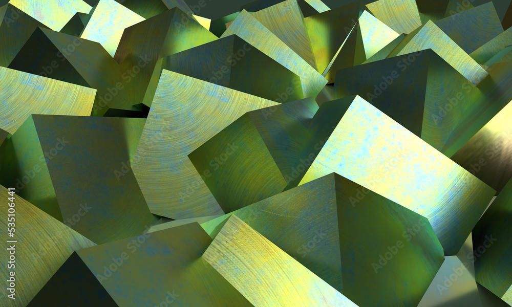 Wallpaper. Green abstract polyhedra. 3d texture. Background. Stock ...