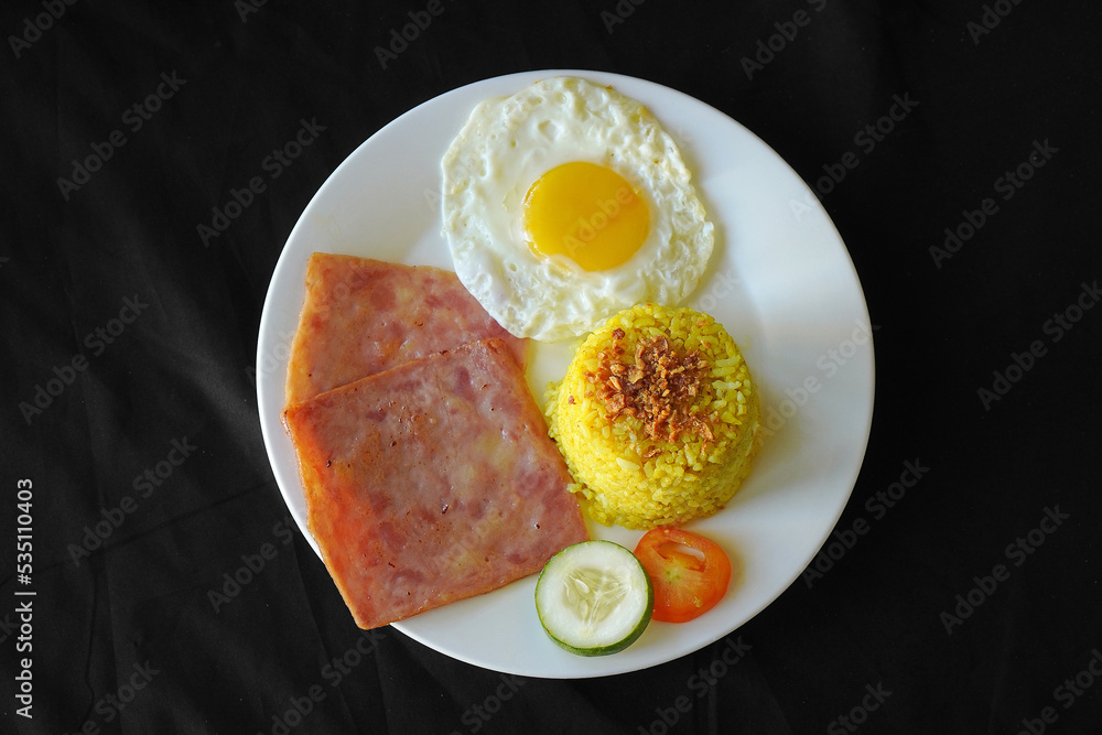 hamsilog ham egg java rice Stock Photo | Adobe Stock
