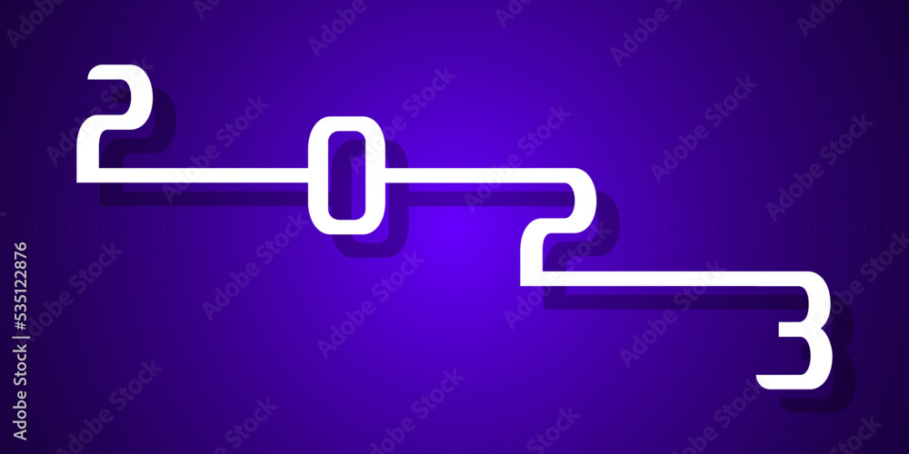 Concept of Happy New Year 2023 in modern line style. 2023 logo and icon ...