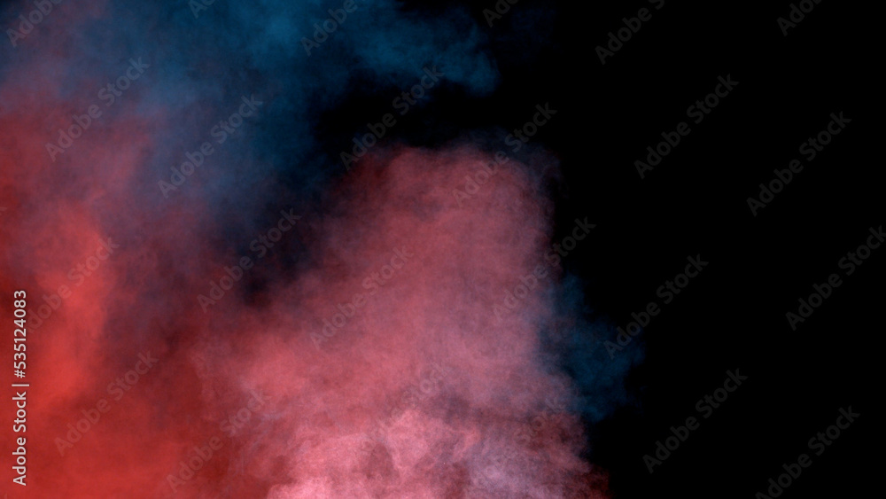 Scene glowing red green smoke. Atmospheric smoke, abstract color ...