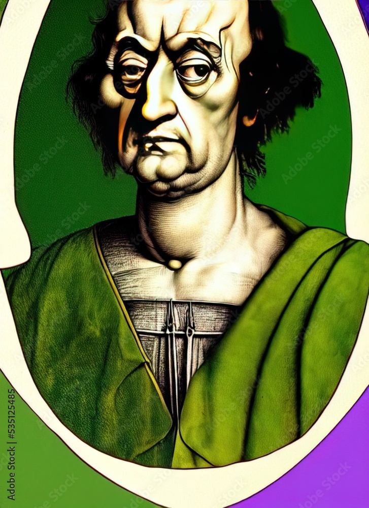 Christopher Columbus caricature portrait satire original art fair use ...