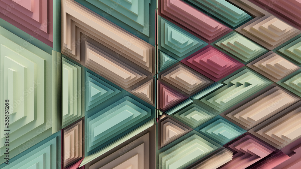 Pastel Colored Tech Background With A Geometric 3d Structure Clean