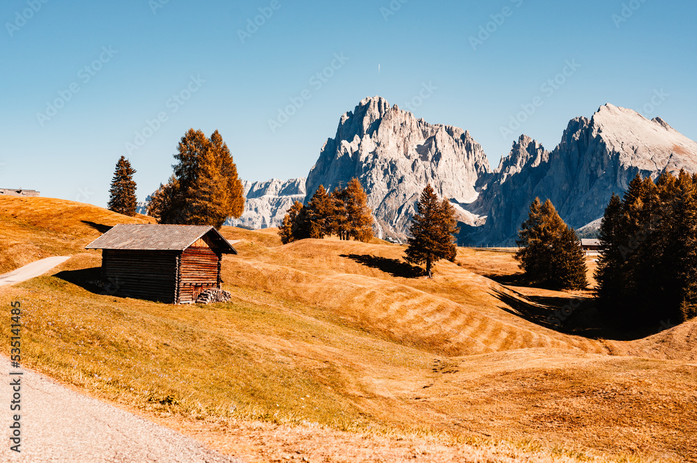 Foto de Alpe di Siusi - Seiser Alm- Langkofel mountain group. landscape ...