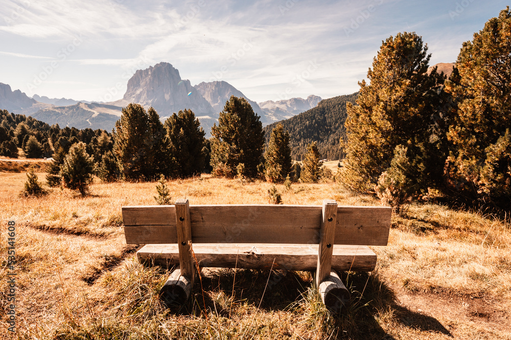 Seceda. Majestic landscape of Alpine red autumn nature Seceda ...