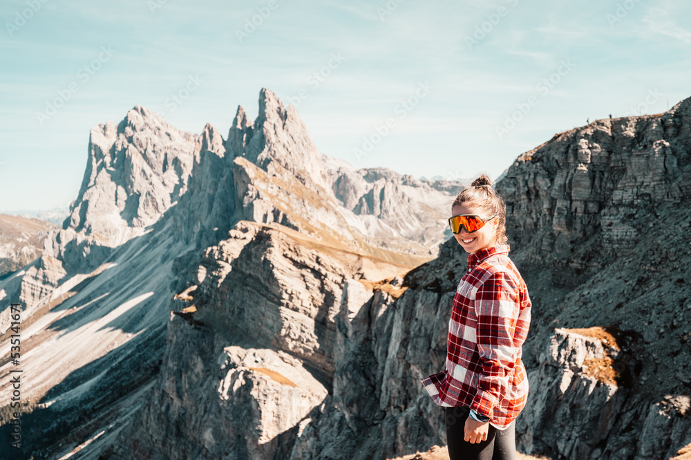 Seceda. Majestic landscape of Alpine red autumn nature Seceda ...