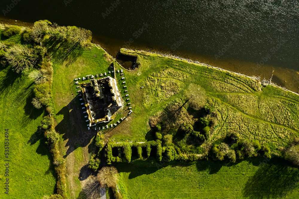 Menlo castle after renovation and river Corrib, Galway city Ireland ...