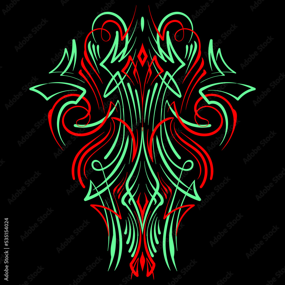 Floral art illustration. Pinstriping art motorcycle and car pinstripe ...