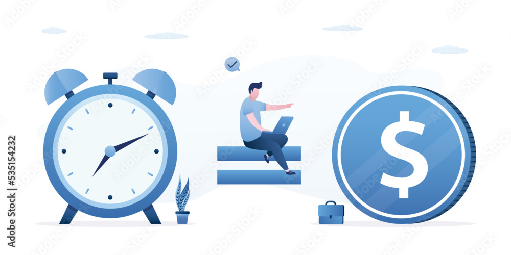 Time value of money, save time, money saving. Time management ...
