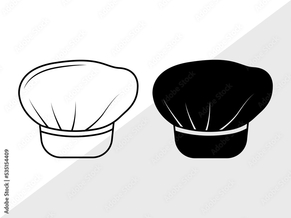Chef Hat SVG, Chef Hat Silhouette, Cook Hat Svg, Chef Cap Svg, Koki Hat ...
