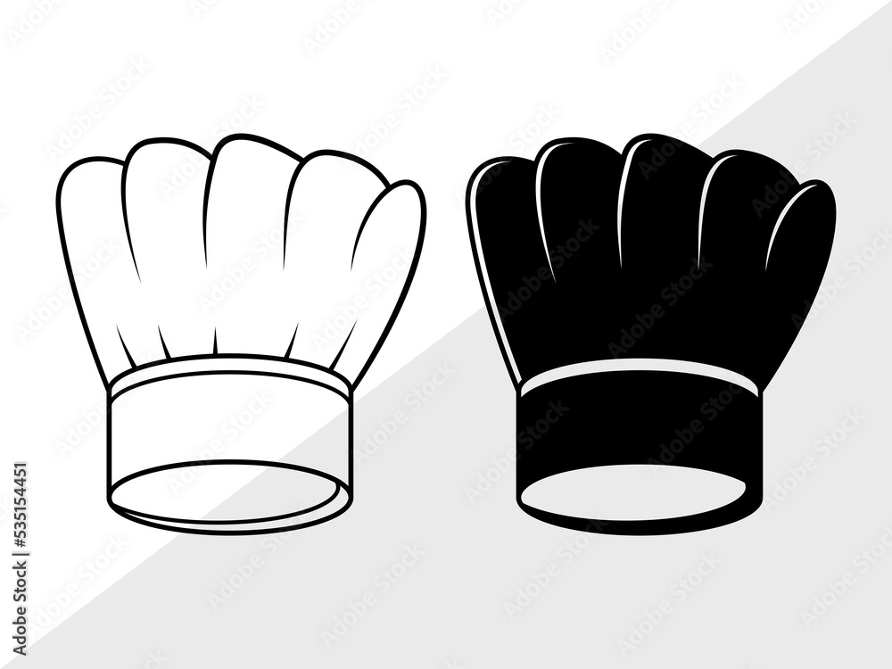 Chef Hat SVG, Chef Hat Silhouette, Cook Hat Svg, Chef Cap Svg, Koki Hat ...
