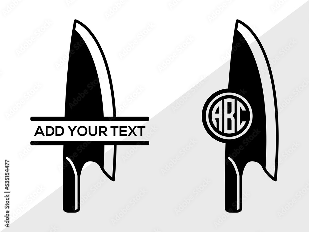 Chef Knife Monogram SVG, Butcher Knife Svg, Cross Butcher Knife Svg ...