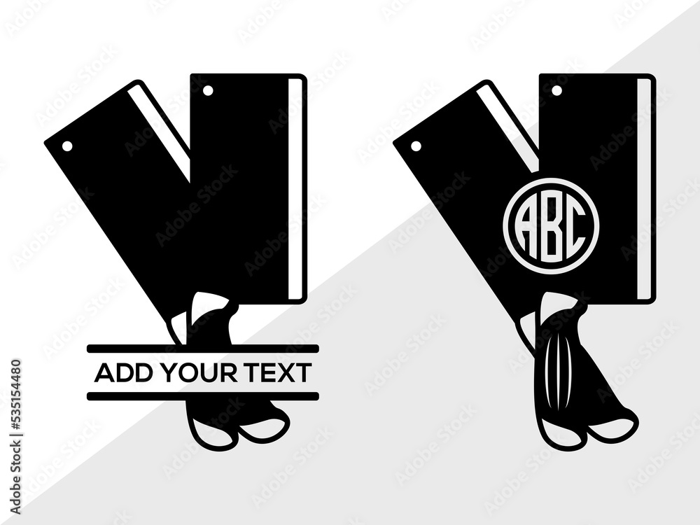 Vetor de Chef Knife Monogram SVG, Butcher Knife Svg, Cross Butcher ...