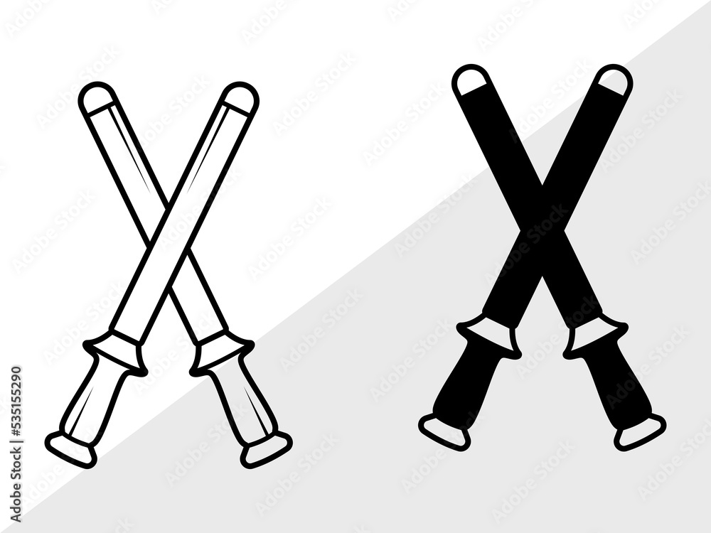 Police Baton SVG, Police Baton Silhouette, Sentry Telescopic Svg ...