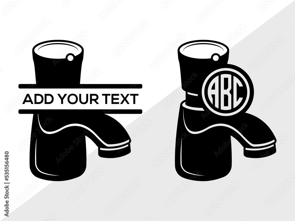 Faucet Monogram SVG, Split Monogram SVG, Leaky Tap Svg, Kitchen Fauce ...