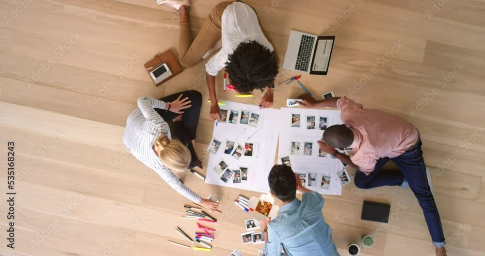 Creative team, collaboration and schedule planning on poster for ...