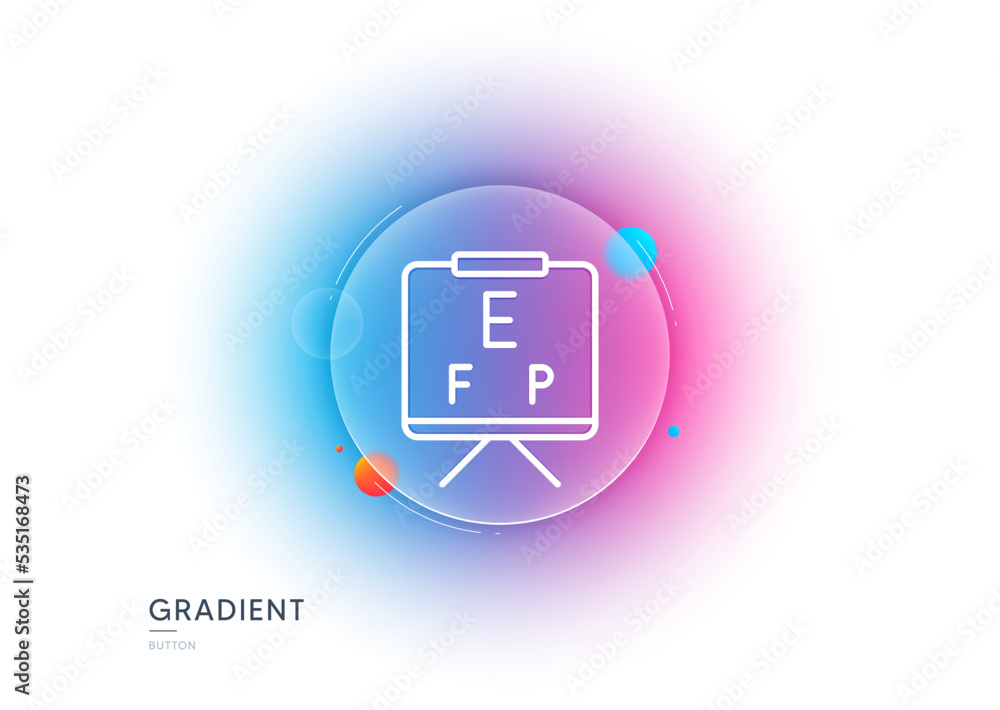 Vision board line icon. Gradient blur button with glassmorphism ...