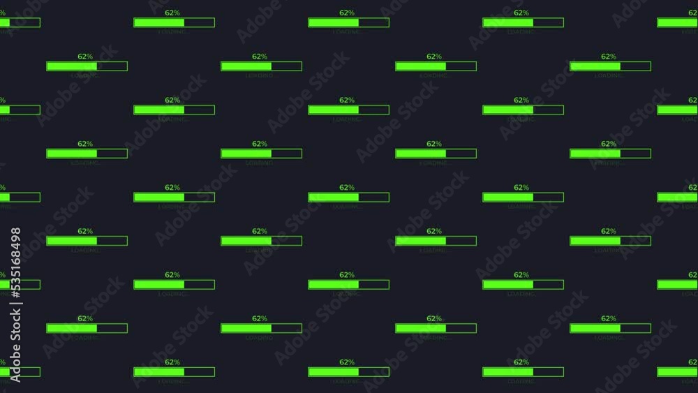 Loading Progress Bar Dark Blue Animated Loop Background 4K Stock Video ...