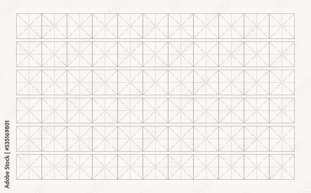 Workbook for writing hieroglyphs. Lined paper for printing. Geometric ...