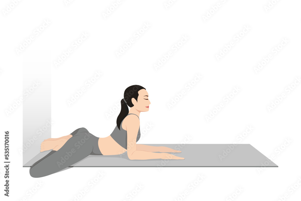 Sphinx Pose Bound Angle Legs Wall, Salamba Bhujangasana Pada Baddha ...