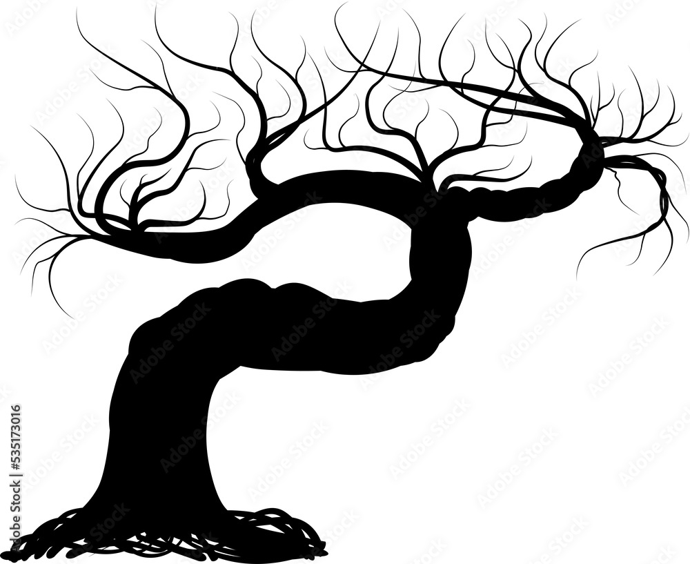 The black tree had no leaves but had terrifying branches. Stock ...