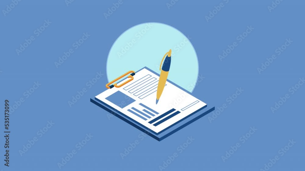 clipboard with paper document animation Stock Video | Adobe Stock