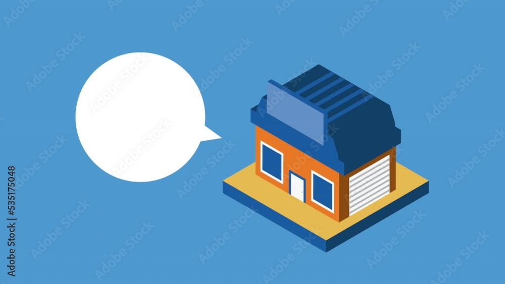 real estate isometric house animation Stock Video | Adobe Stock
