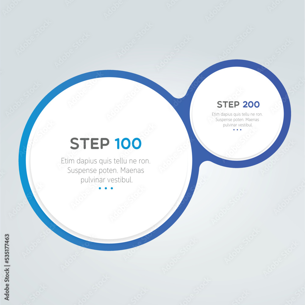 2 connected Circles. Round chart, scheme, infographic, numbered ... 2 connected Circles. Round chart, scheme, infographic, numbered ...