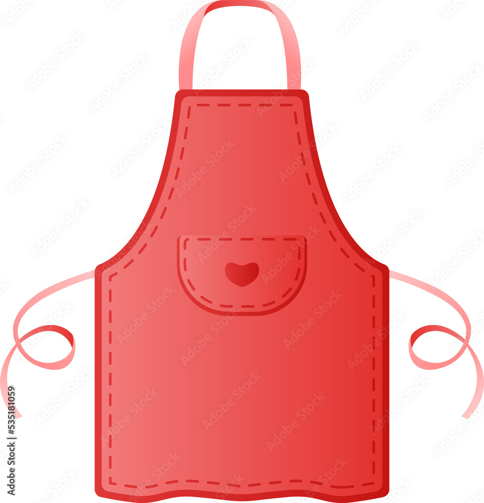 red apron cartoon illustration isolated object Stock Illustration ...
