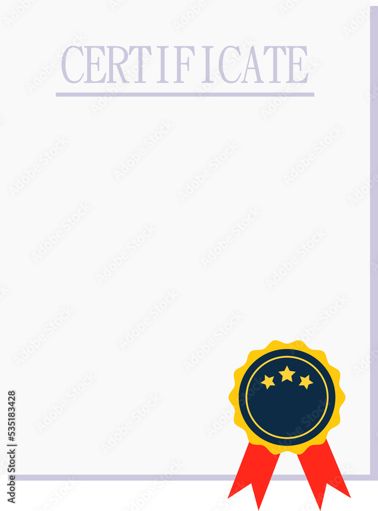 Cartoon certificate document template isolated object illustration ...