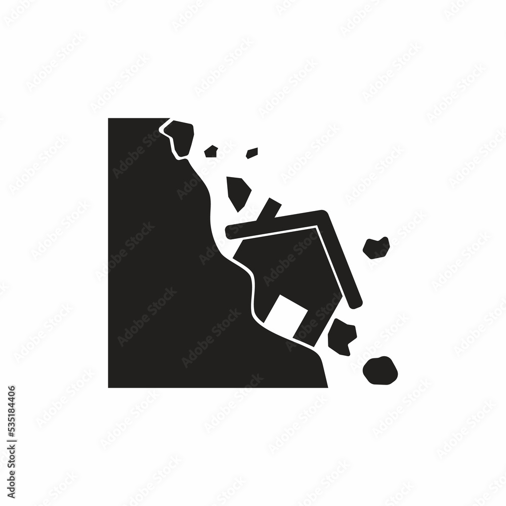 Natural landslide icon. Outline natural landslide icon for web design ...