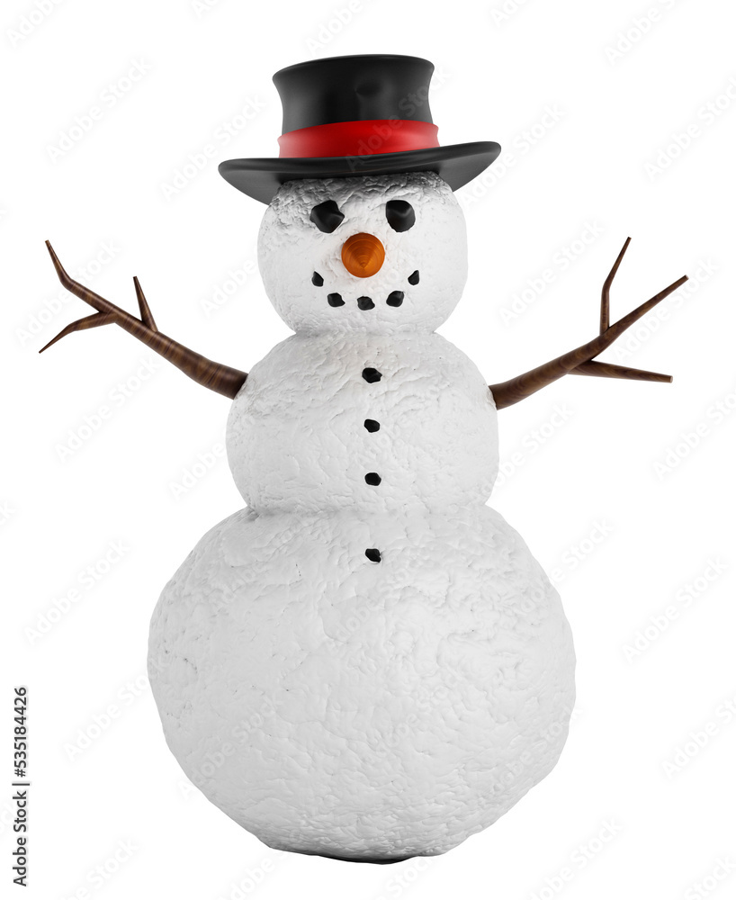 Snowman on transparent background. Stock Illustration | Adobe Stock