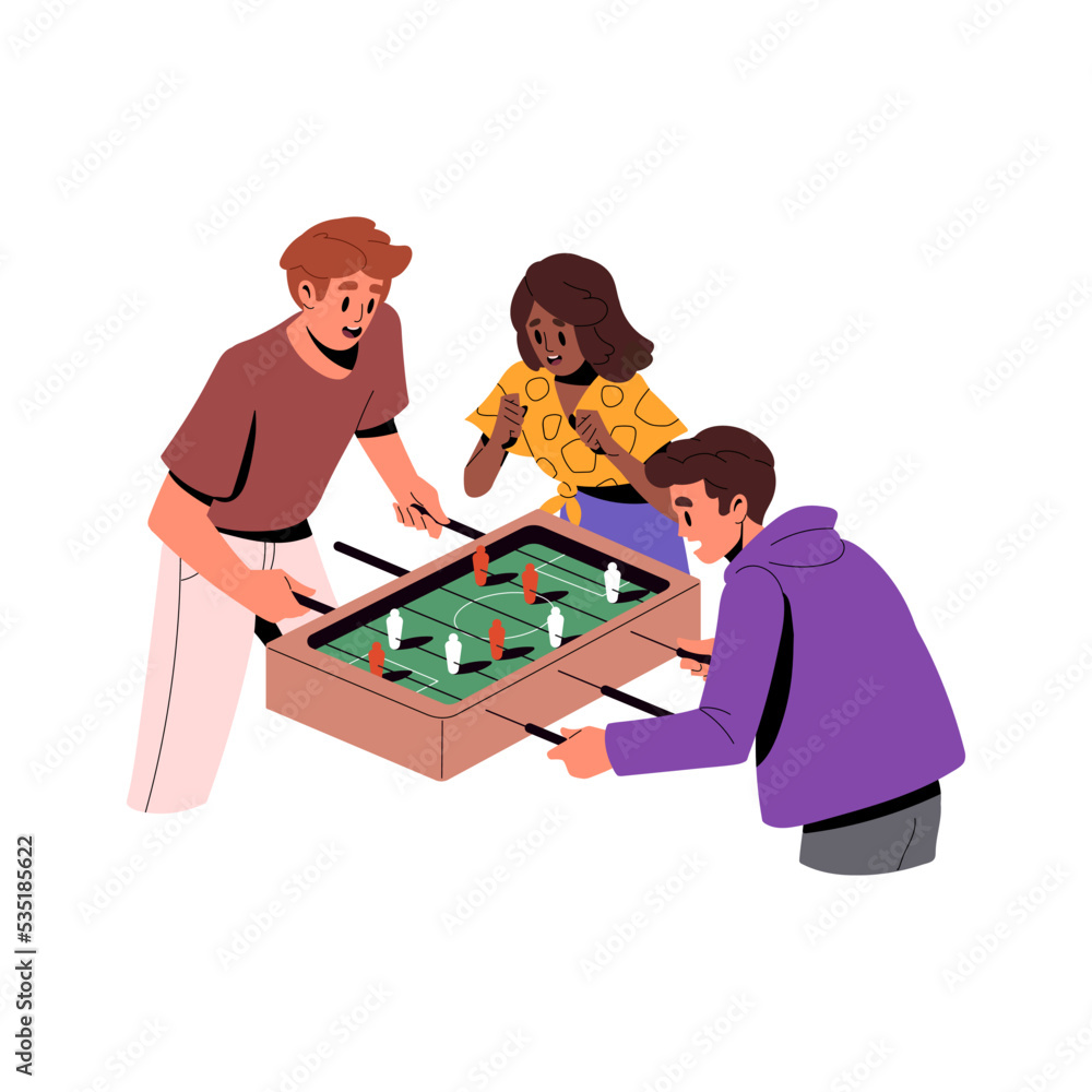 Friends Playing Soccer Cartoon