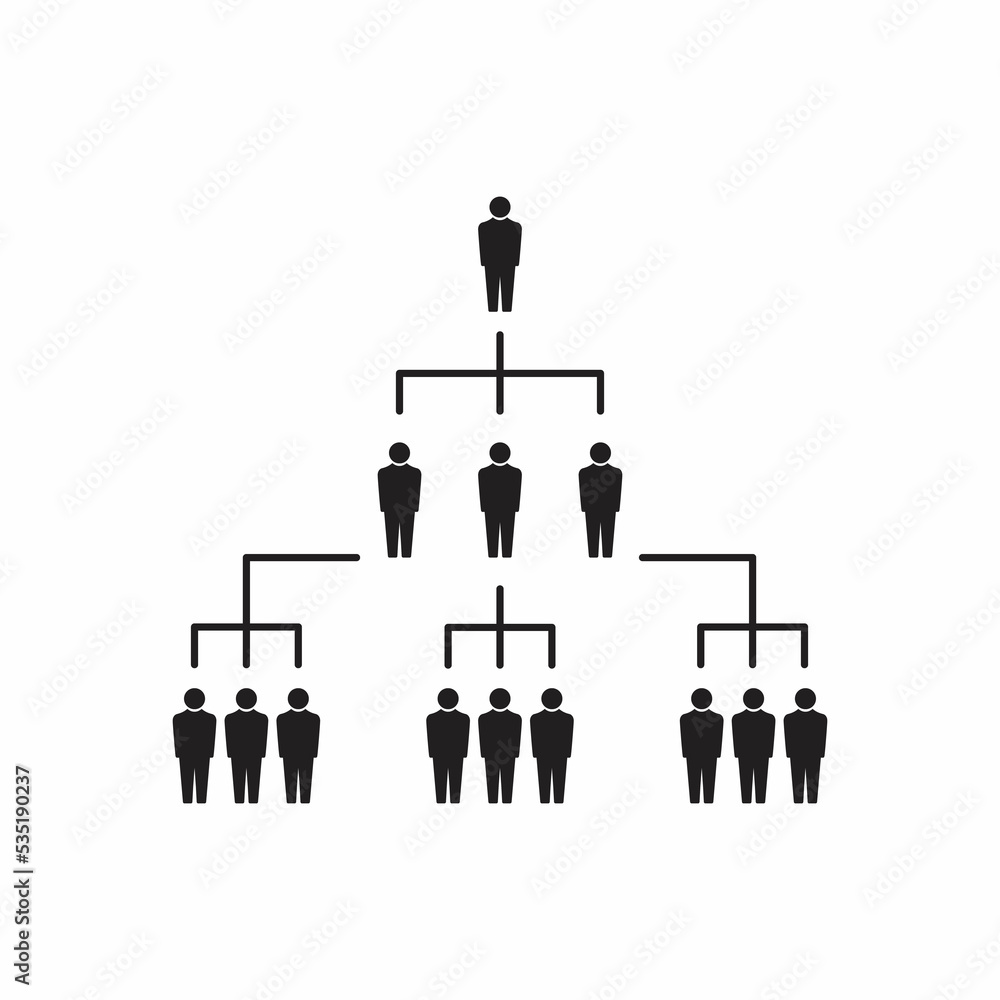 People icon illustration. Organization chart infographic. Hierarchy ...