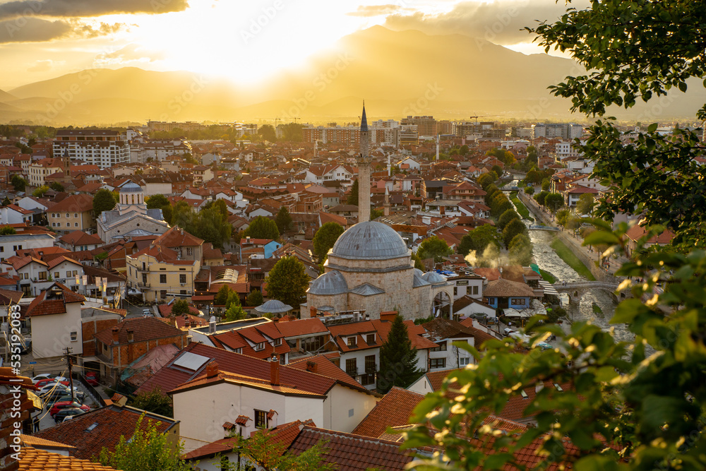 Prizren Old Town and Sinan Pasha Mosque. Popular Tourist Destination in ...