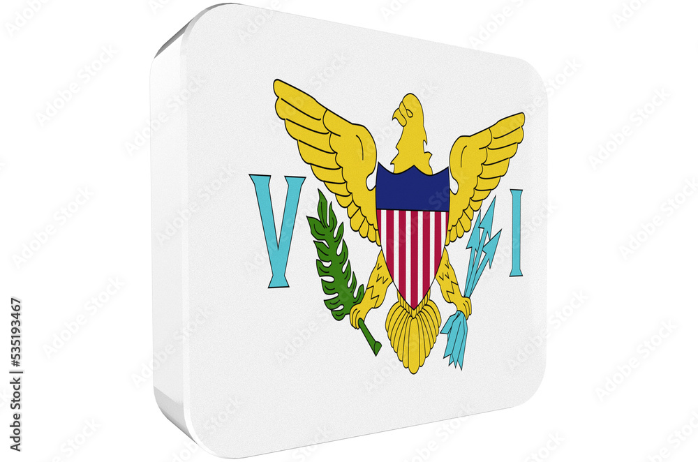 Virgin Islands US Flag Icon - Button Transparent Background PNG Stock ...