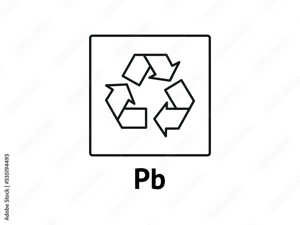 Batteries Recycling codes. Recycling symbol on an isolated background ...