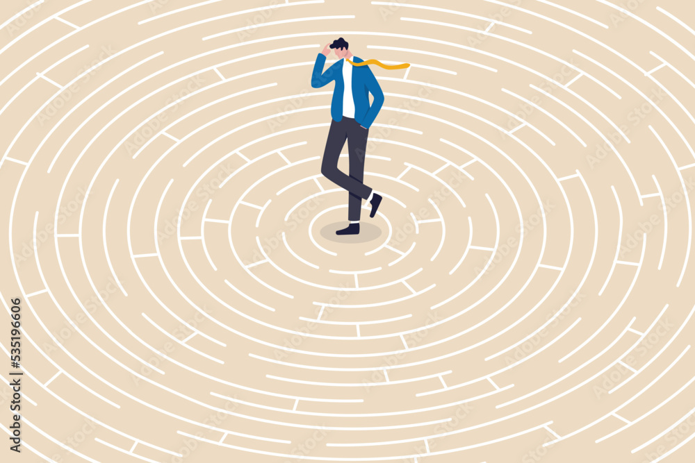 Business trouble, difficulty or challenge, solving hard or complex ...