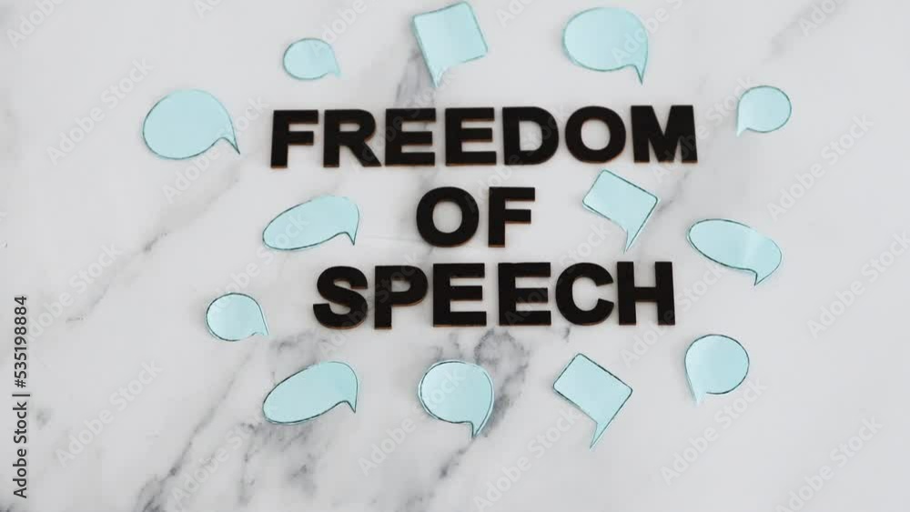 Vidéo Stock freedom of speech text surrounded by group of different ...