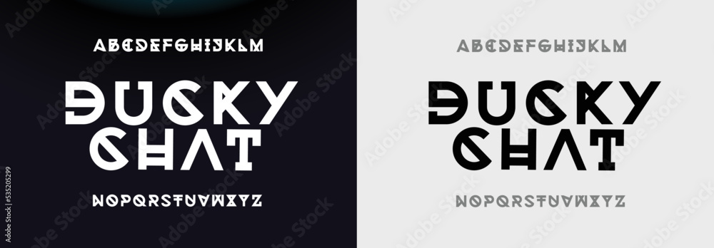 DUCKY CHAT Sports minimal tech font letter set. Luxury vector typeface ...