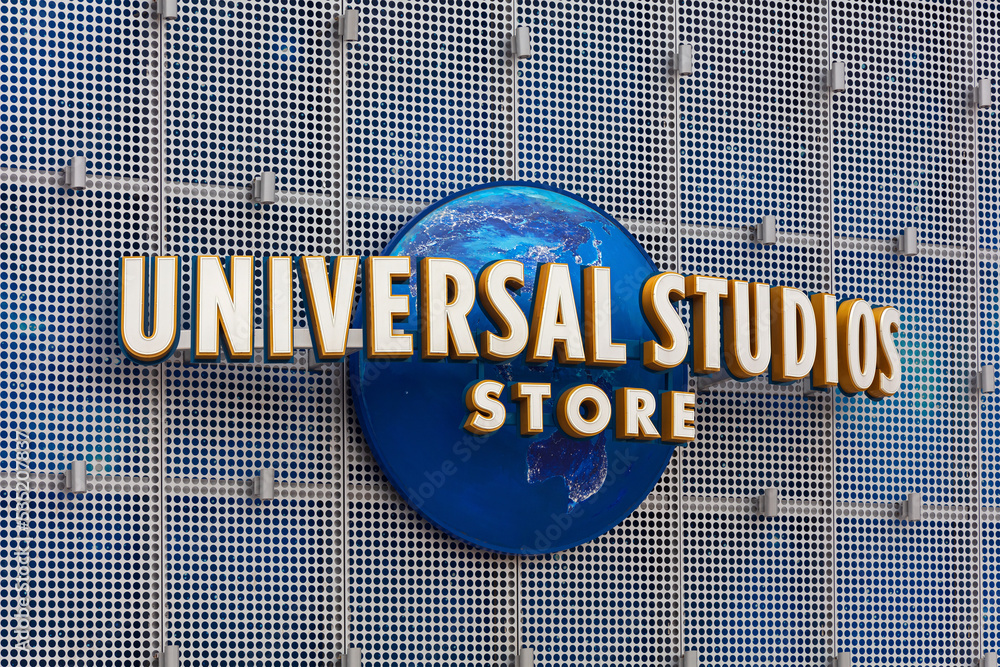 BEIJING, CHINA- JULY 1, 2022: Universal Studios Store sign. Universal ...