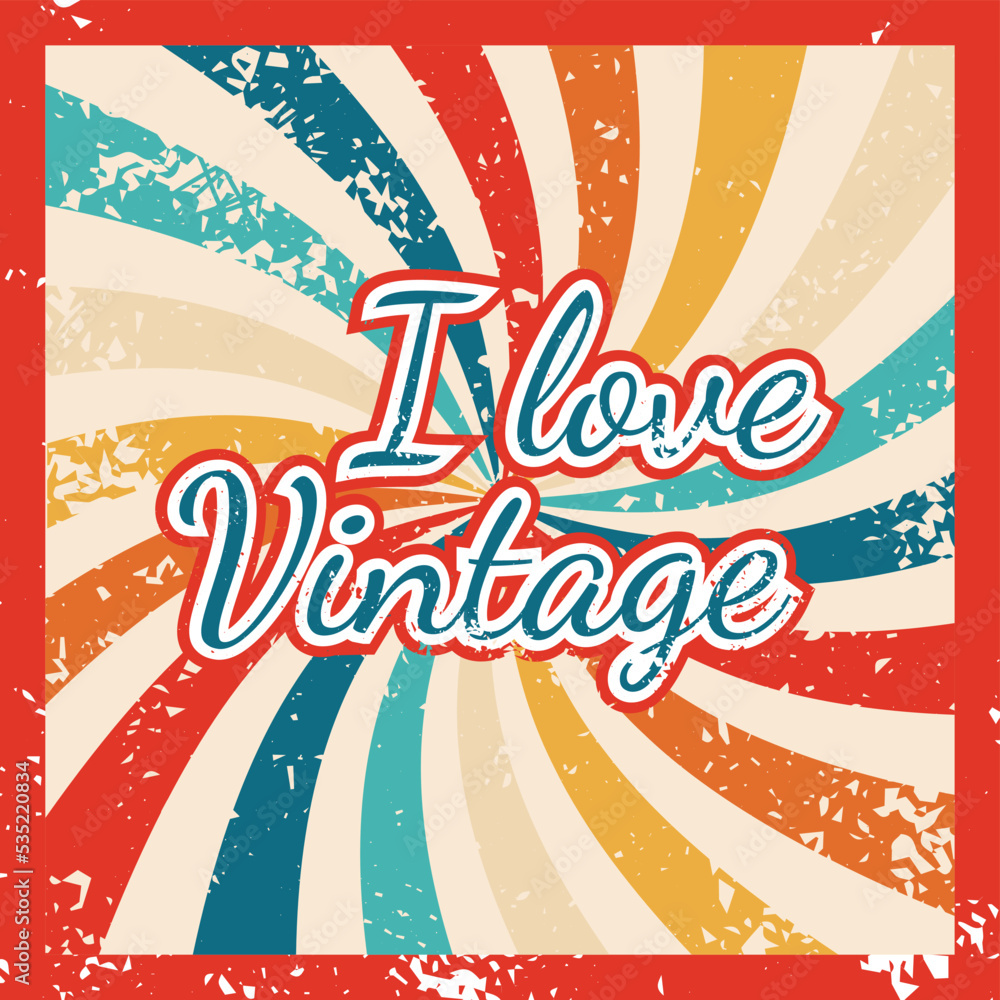 Vintage color design print for clothing retro poster in vintage colors ...