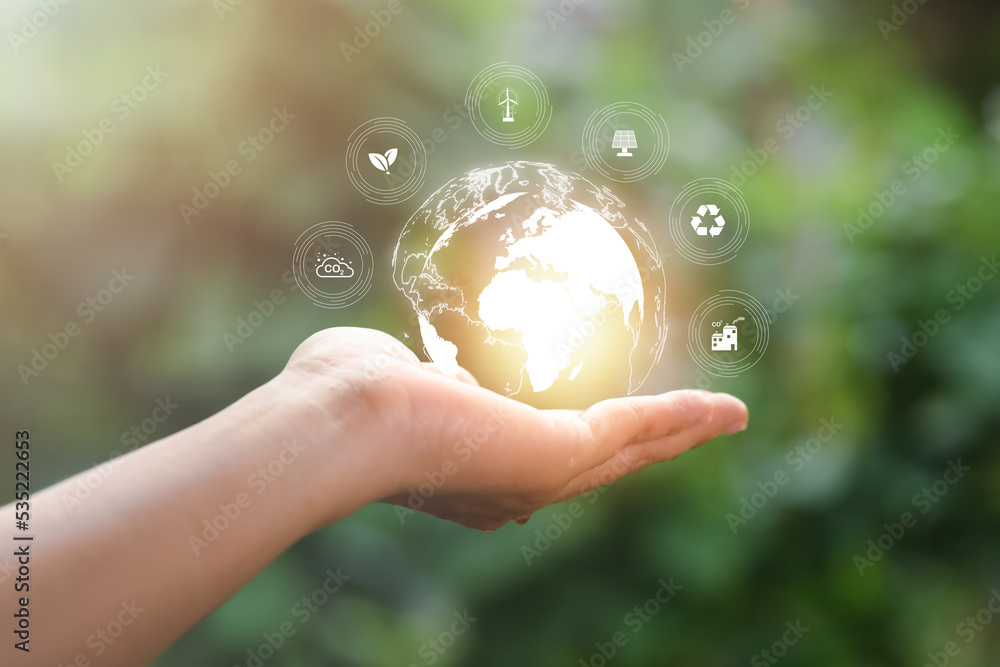 environmental conservation concept, protecting and preserving resources ...