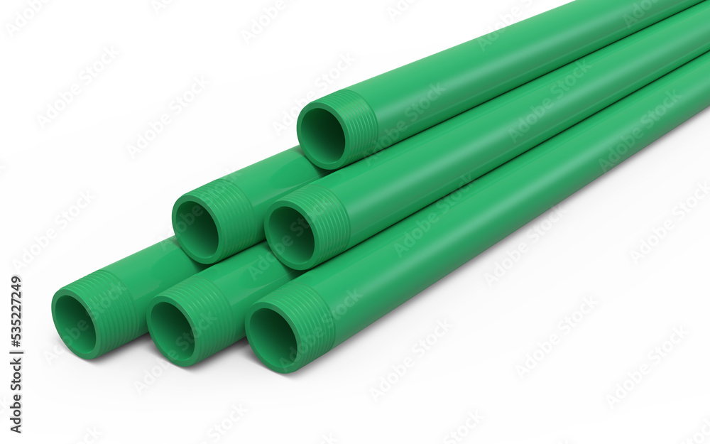 pvc pipes stack. pvc Thread Pipe stack 3D Rendering Stock Illustration ...