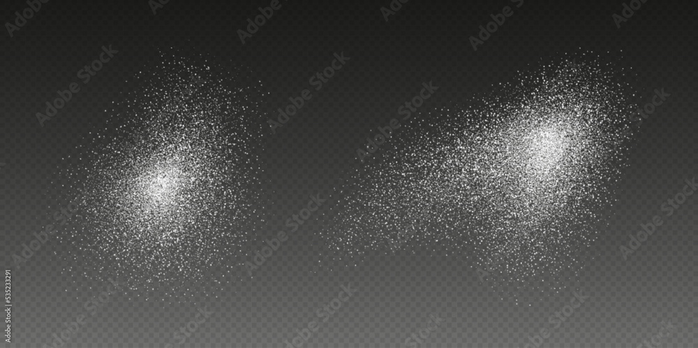 Vecteur Stock Sugar powder splash, flying salt, baking flour top view ...