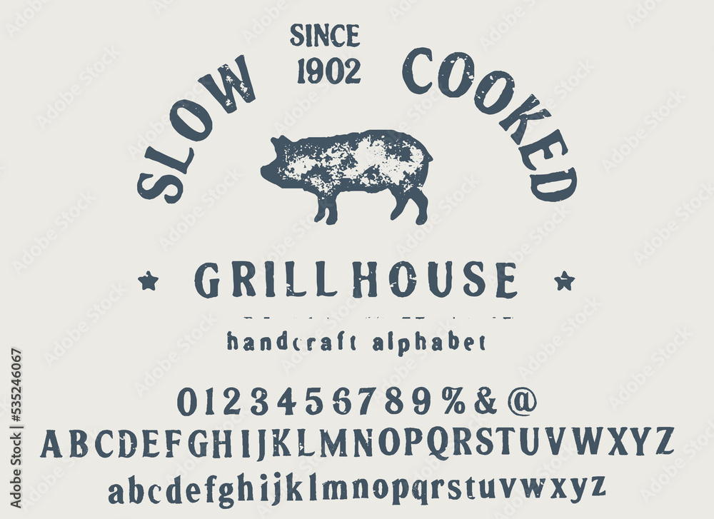 Hand Made Font 'Grill'. Original Design.Custom handwritten alphabet ...