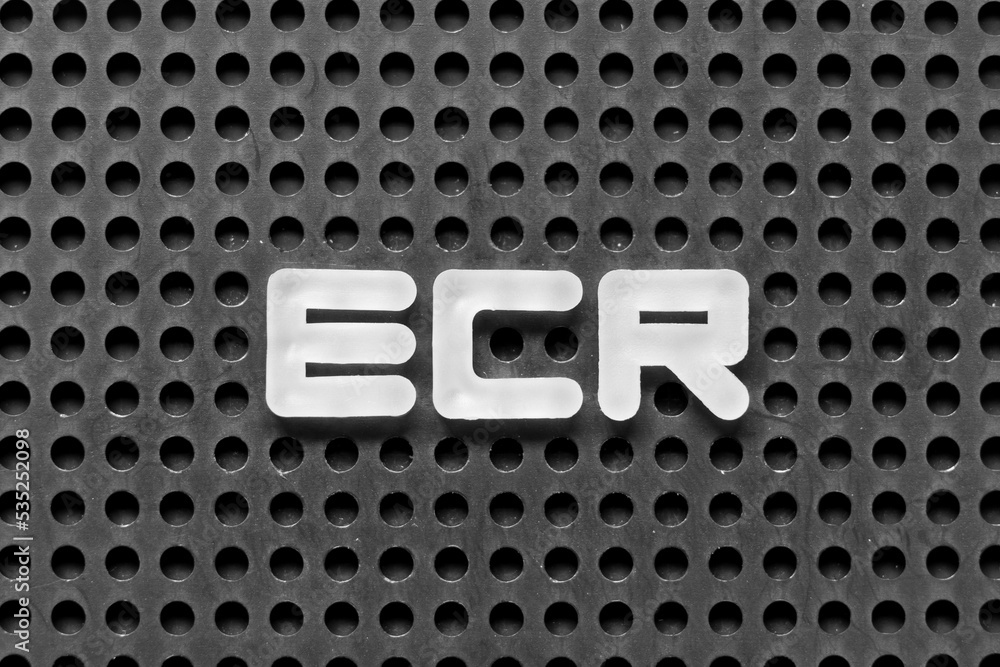 White alphabet letter in word ECR (Abbreviation of Efficient Consumer ...