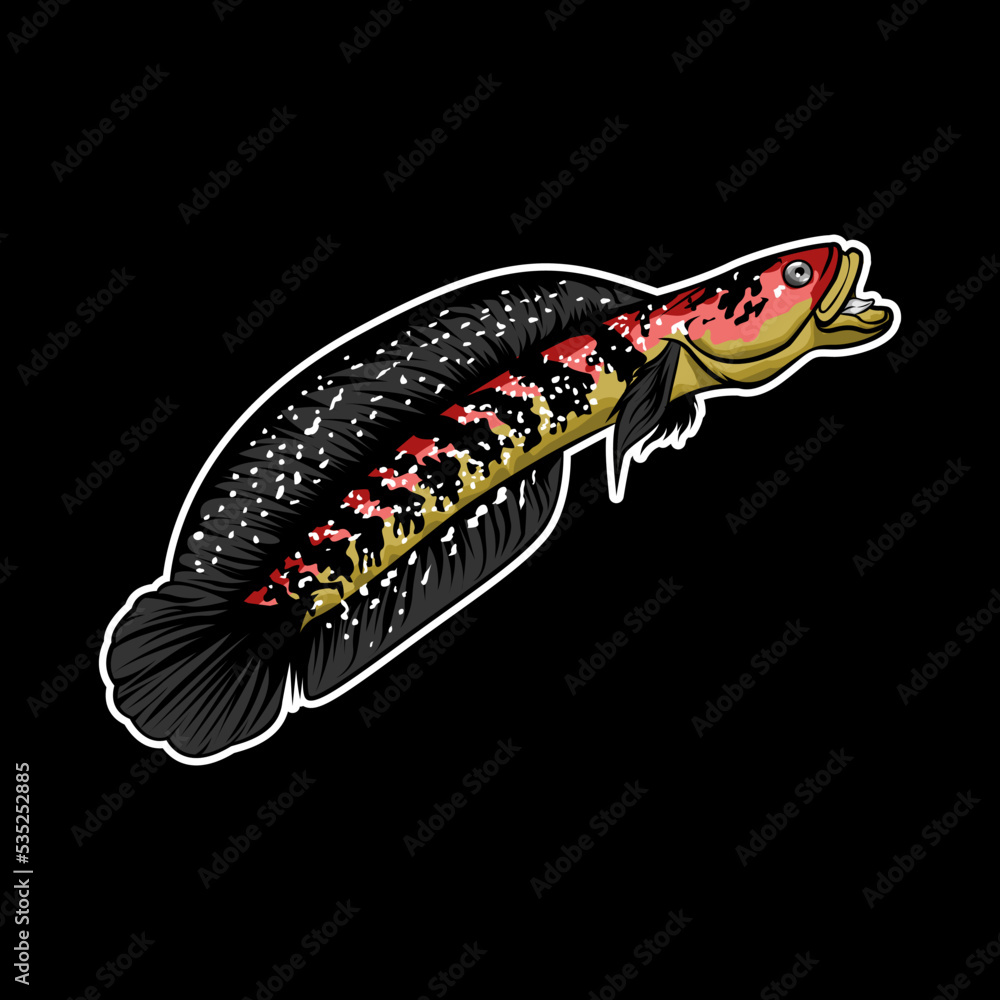 Channa snakehead fish vector mascot logo illustration Stock Vector ...
