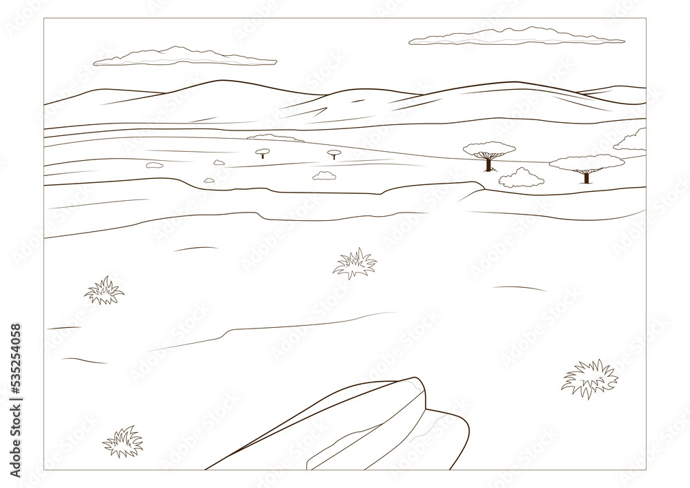 Educational game coloring book african savannah PNG illustration with ...